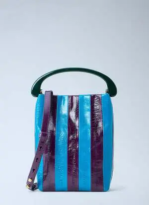 Dries Van Noten Striped Handle Handbag - Blue