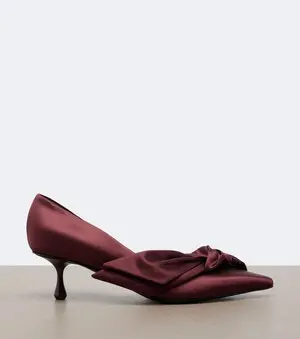 JIMMY CHOO Issy Bow-detail Satin Pumps - Burgundy