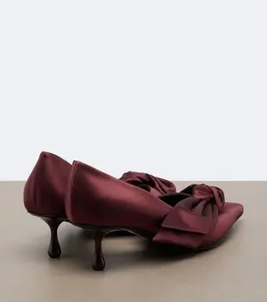 JIMMY CHOO Issy Bow-detail Satin Pumps - Burgundy