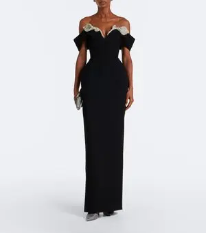 Rachel Gilbert Oscar Off-the-shoulder Corset Gown