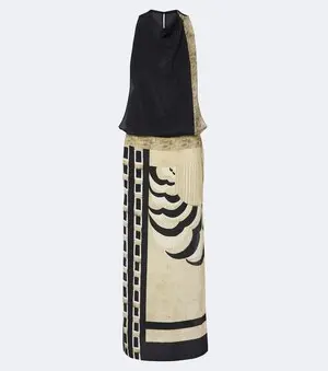 SIR. Sona Printed Silk Maxi Dress - Beige
