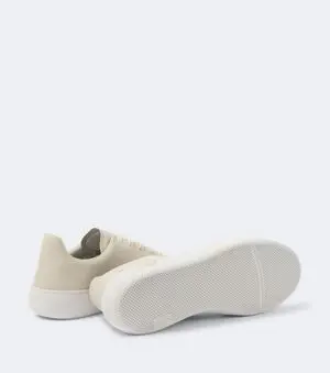 Prada Leather Lace-up Sneakers - Beige