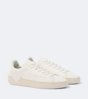 Prada Leather Lace-up Sneakers - White