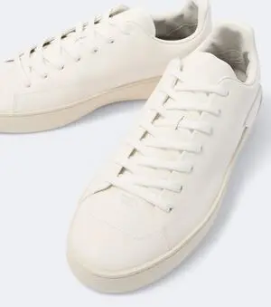 Prada Leather Lace-up Sneakers - White