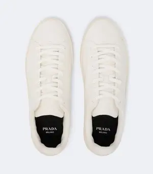 Prada Leather Lace-up Sneakers - White