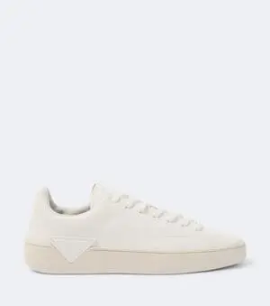 Prada Leather Lace-up Sneakers - White