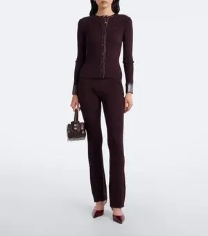 COURREGES Courrèges Ribbed-knit Flared Pants