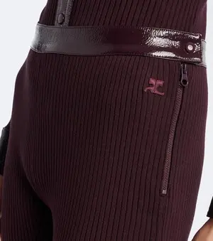 COURREGES Courrèges Ribbed-knit Flared Pants