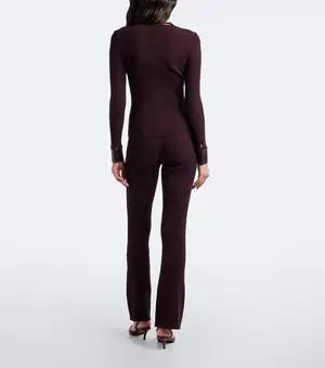 COURREGES Courrèges Ribbed-knit Flared Pants