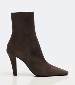 Saint Laurent Jill Suede Pointed Toe Ankle Boots