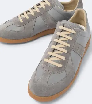 MAISON MARGIELA Replica Suede-trimmed Leather Sneakers - Blue