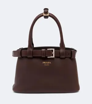 Prada Buckled Small Leather Top-handle Bag - Brown