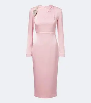 Rachel Gilbert Oryx Embellished Crêpe Satin Cocktail Dress - Pink
