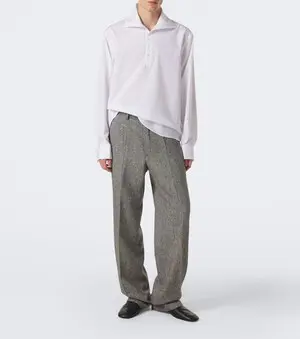 Dries Van Noten Checked Wool Straight Leg Pants
