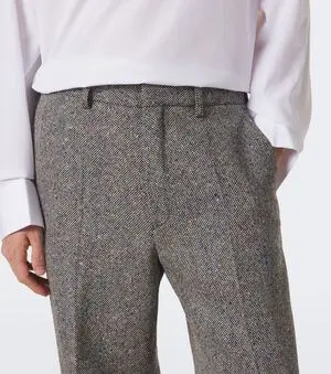 Dries Van Noten Checked Wool Straight Leg Pants