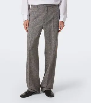 Dries Van Noten Checked Wool Straight Leg Pants