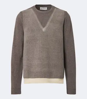 MAISON MARGIELA Printed Virgin Wool Sweater - Brown