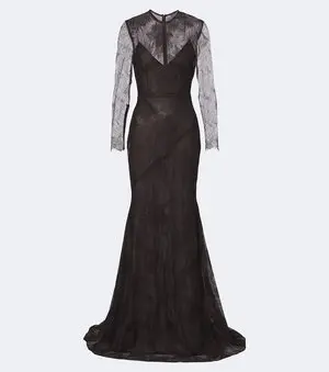 Alex Perry Lace Gown - Brown