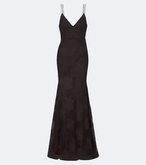 Alex Perry Lace Gown Cacao - Brown