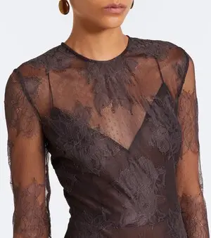 Alex Perry Lace Gown Cacao