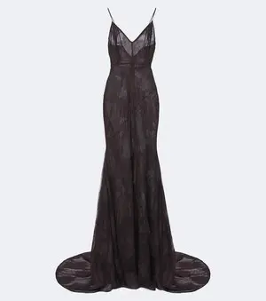 Alex Perry Lace Gown - Brown