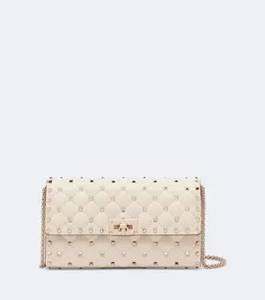 Valentino Garavani Rockstud Spike Small Leather Crossbody Bag - White