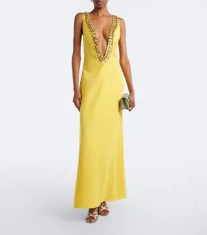 Valentino Garavani Embellished Linen Gown