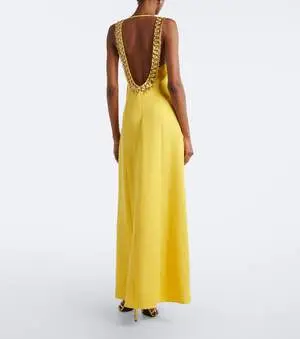 Valentino Garavani Embellished Linen Gown