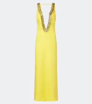 Valentino Garavani Embellished Linen Gown - Yellow