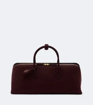 Alaïa Suede Top Handle Bag - Burgundy