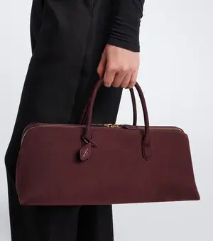 Alaïa Suede Top Handle Bag - Burgundy