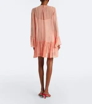 Ulla Johnson Emmeline Ruffled Silk Chiffon Minidress - Orange