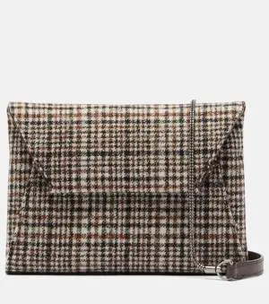 Brunello Cucinelli Monili Mini Plaid Clutch - Beige
