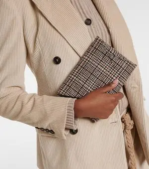 Brunello Cucinelli Monili Mini Plaid Clutch