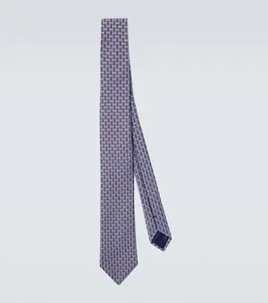 Giorgio Armani Silk-blend Jacquard Tie - Beige
