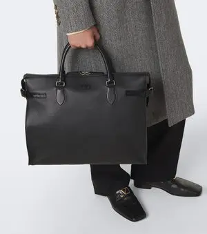 Valentino Garavani Vlogo Leather Briefcase