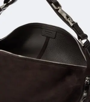 LEMAIRE Quiver Clip Suede Shoulder Bag - Brown