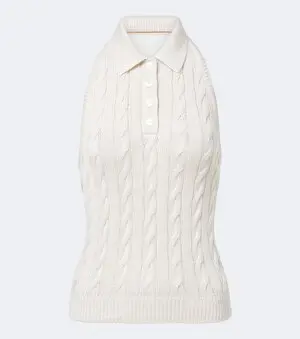 Ralph Lauren Cable-knit Silk Top - White