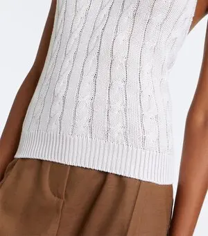 Ralph Lauren Cable-knit Silk Top