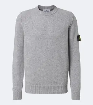 Stone Island Compass Badge Wool-blend Sweater - Grey
