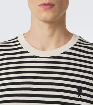 AMI Paris Striped Cotton T-shirt - Multicoloured