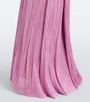 MARIA LUCIA HOHAN Kamina Metallic Silk Corset Gown - Pink