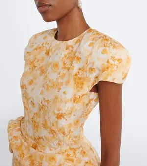 Magda Butrym Floral-appliqué Cotton-blend Midi Dress