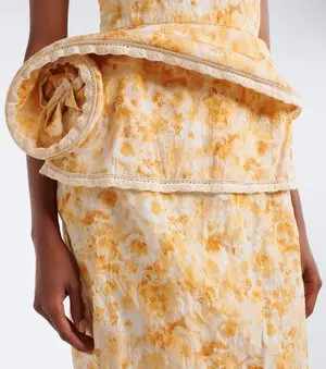 Magda Butrym Floral-appliqué Cotton-blend Midi Dress