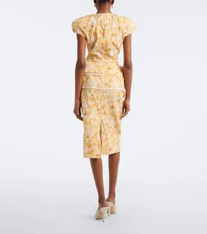 Magda Butrym Floral-appliqué Cotton-blend Midi Dress