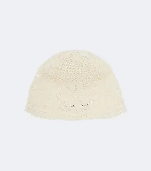 Magda Butrym Crochet Cotton Beanie - White