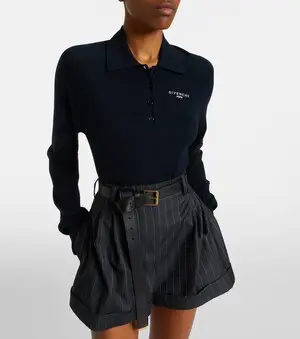 Givenchy Cotton And Silk Polo Sweater - Blue