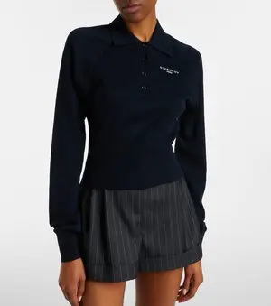 Givenchy Cotton And Silk Polo Sweater - Blue