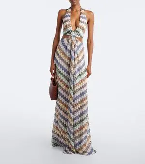Missoni Zigzag Cutout Lamé Maxi Dress