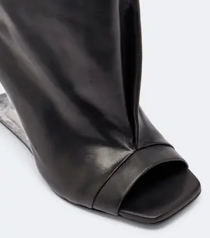 Rick Owens Leather Cantilever Mid-calf Boots